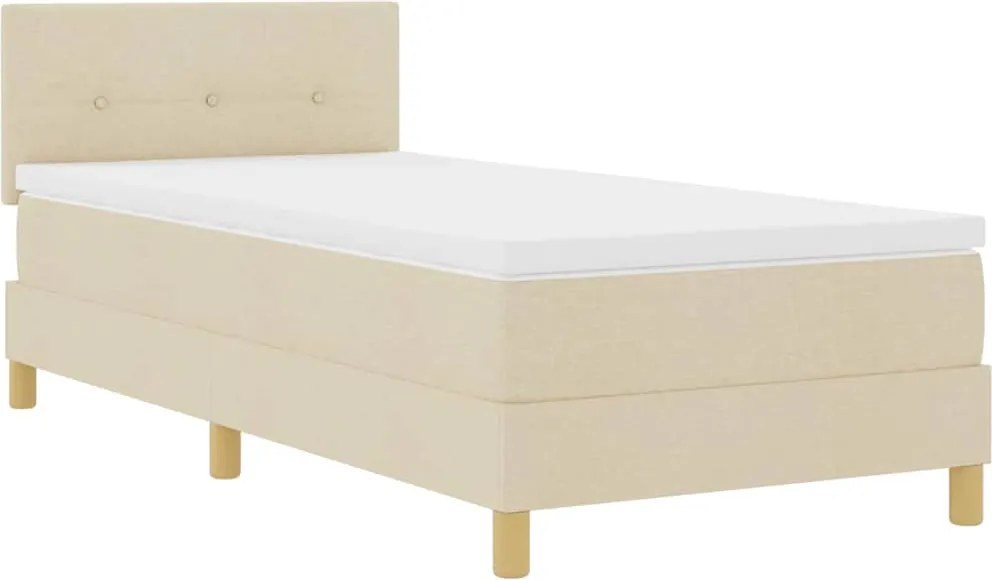 Postel s boxspringem s polštářem Krémová 100 x 200 cm textil 3338900