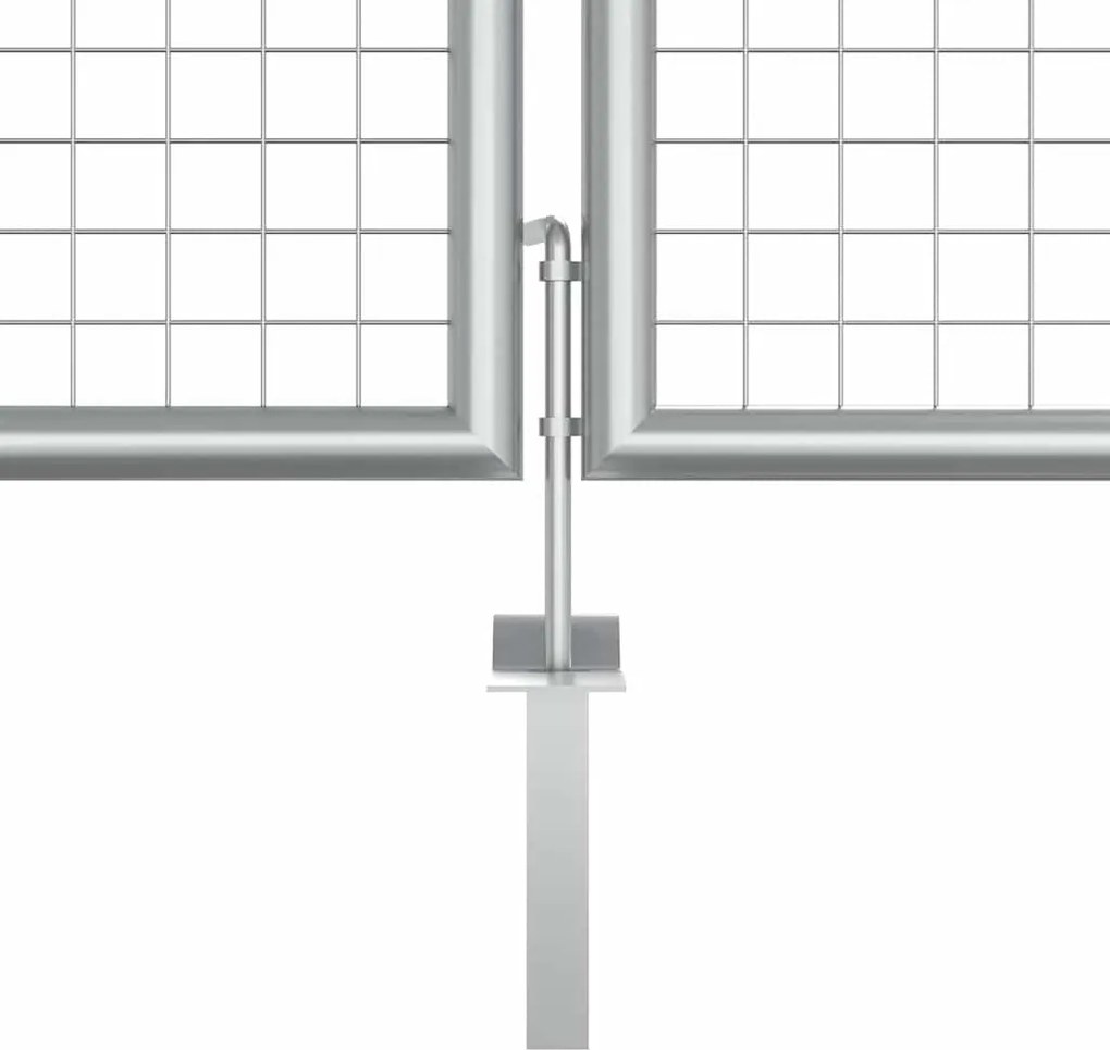 Zahradní branka pozinkovaná ocel 400 x 125 cm stříbrná 144300