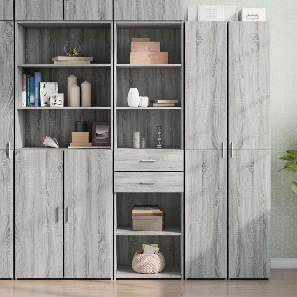 Skříň highboard šedá sonoma 50 x 42,5 x 185 cm kompozitní dřevo