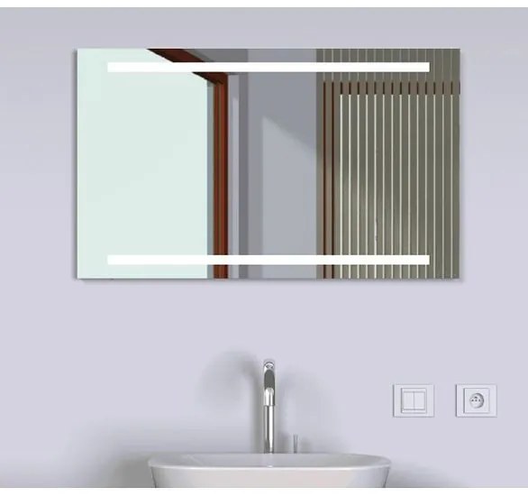 Triga Horizontale 2 Zrcadlo 100 x 60 cm s LED osvětlením se spínačem, DHOR2/60100