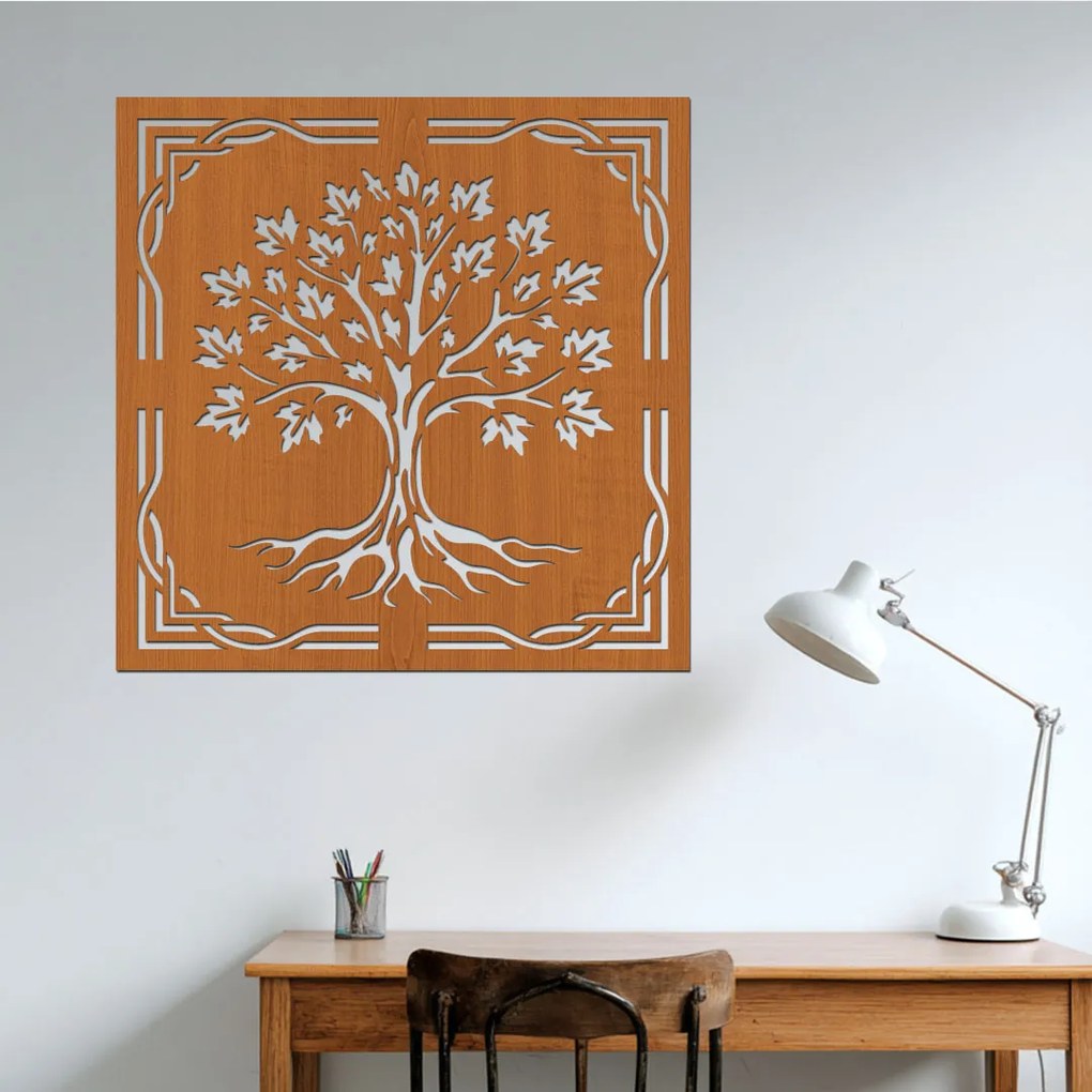 dřevo života Dřevěný strom PŘEDKŮ Zvolte rozměr (cm): 80x80, Zvolte barvu dekoru: Černá