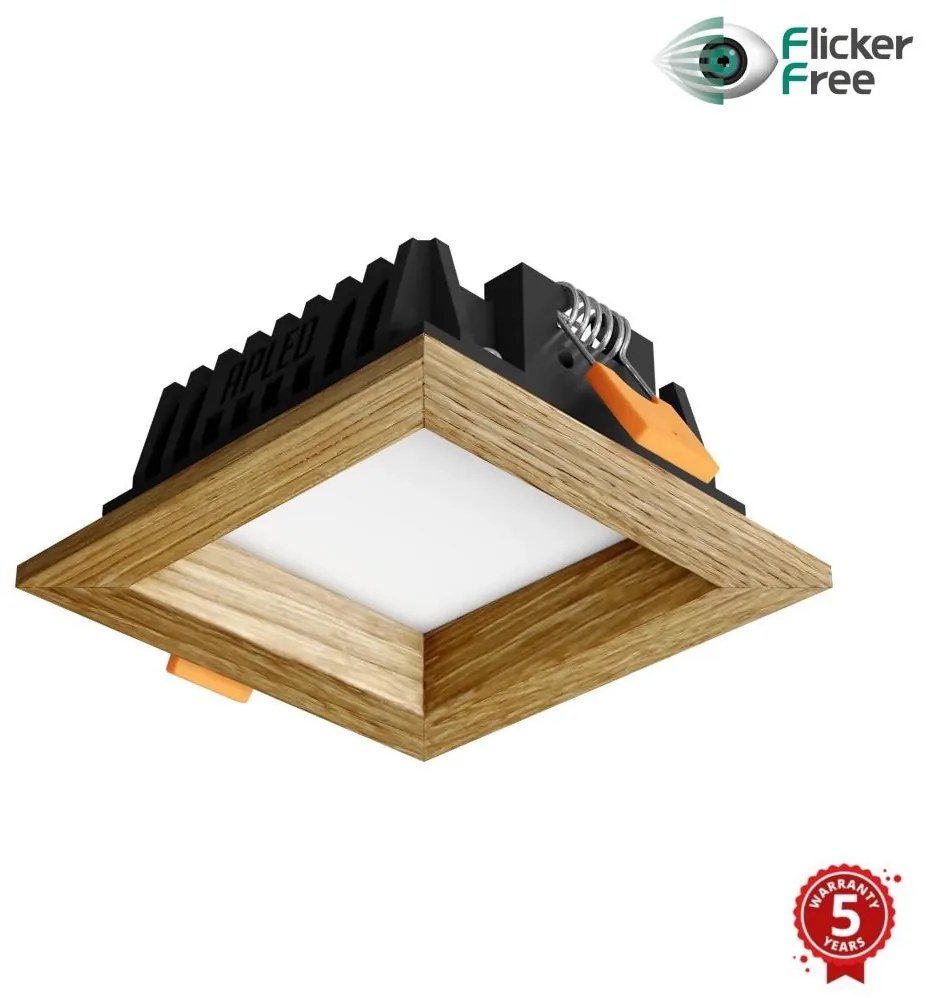 APLED APLED - LED Podhledové SQUARE WOODLINE LED/3W/230V 4000K 9x9 cm dub masiv AP0195