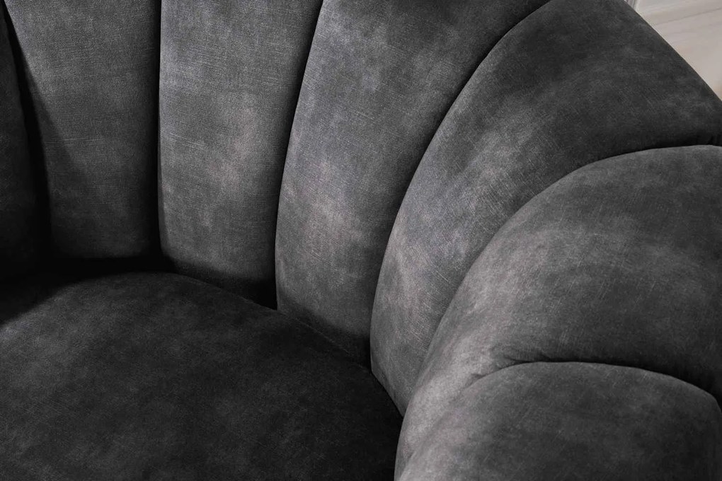 Designové otočné křeslo Kalei tmavě šedý samet