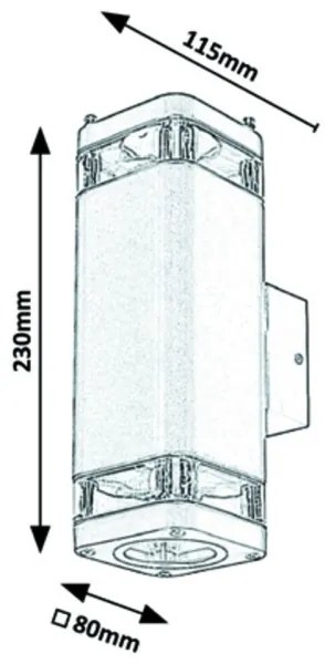 Rabalux - Venkovní nástěnné svítidlo 2xGU10/25W/230V IP44 černá