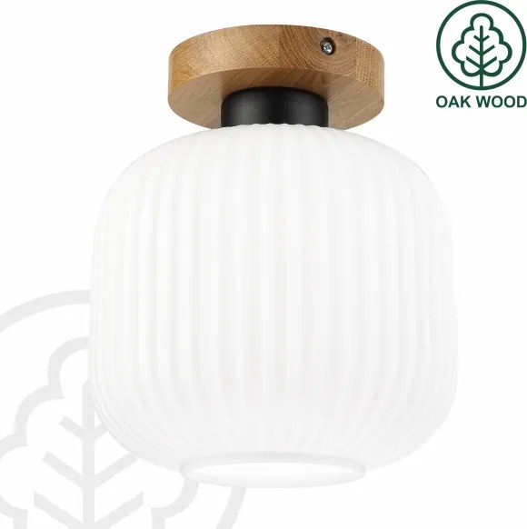 Stropní svítidlo HARMA WOOD 1xE27/15W/230V dub/bílá pr. 20 cm