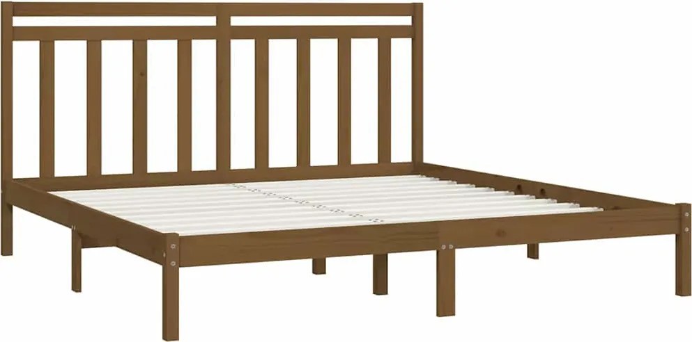 Rám postele medově hnědý masivní dřevo 200 x 200 cm 3105273