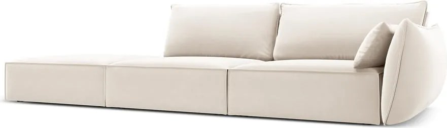 Béžová sametová pohovka pravý roh 264 cm Vanda – Mazzini Sofas
