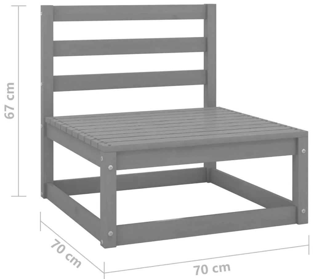 vidaXL Marketos 2dílná zahradní sedací souprava šedá masivní borovice