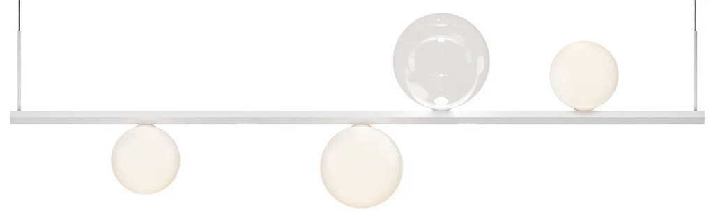 Lodes 2342027WHITE Random Stick short, závěsné svítidlo 17,5W LED 2700K, bílá/bílá+čirá, délka 100cm