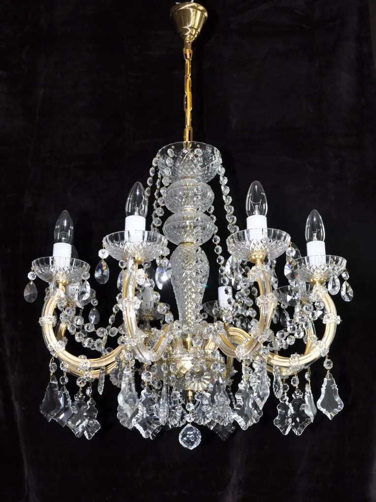 8 flames Maria Theresa crystal chandelier with cut  Pendeloques