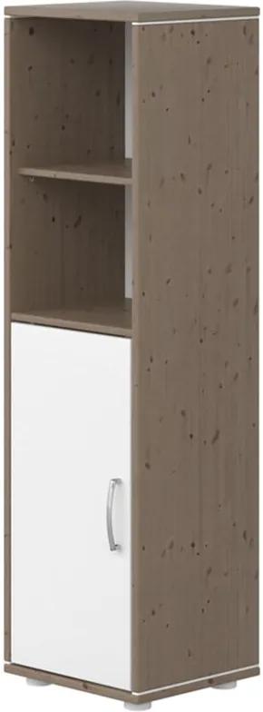 Hnědo-bílá dětská skříňka z borovicového dřeva Flexa Classic, výška 133 cm