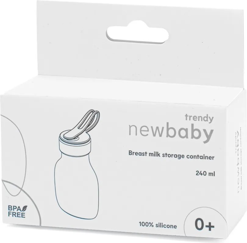 Silikonová lahvička na mateřské mléko New Baby modrá