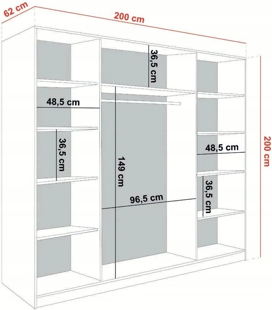 Posuvná skříň ARI 1 tmavý jasan 200