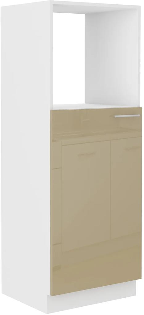 STL 60 cm skříňka dolní jednodvéřová na vestavnou troubu LARA Barevné provedení: Bílá / Šedý lesk