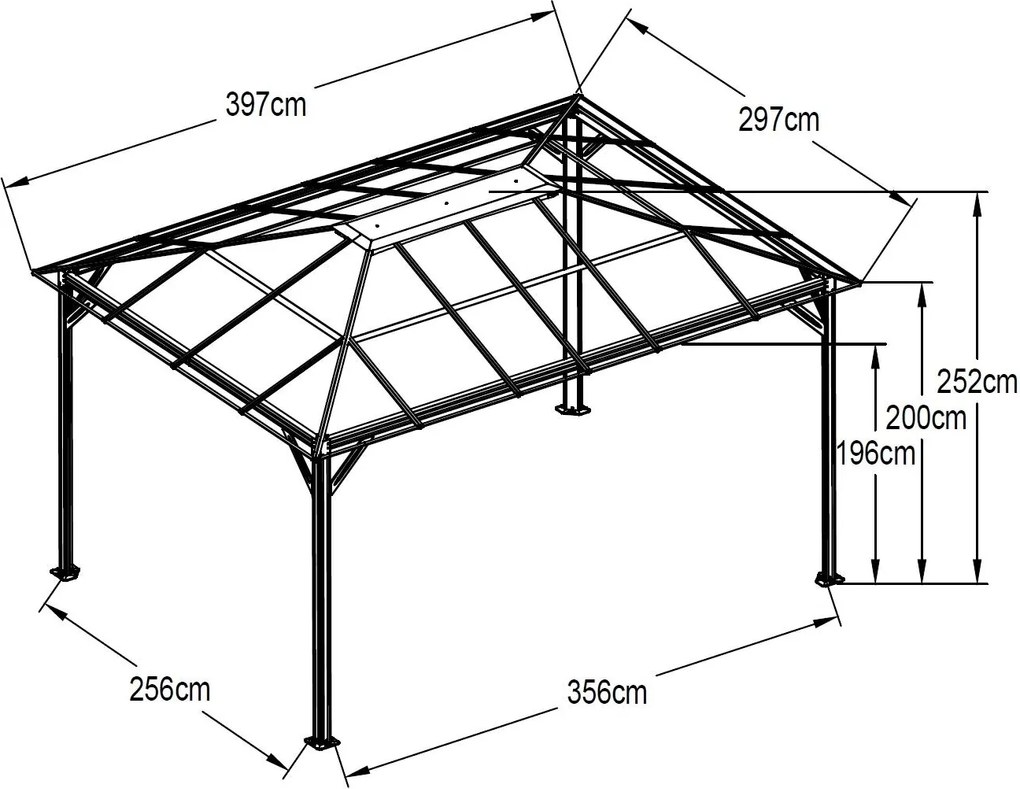 LANIT PLAST, s.r.o. zahradní altán LANITPLAST 43 antracit + čirý PC LG2470
