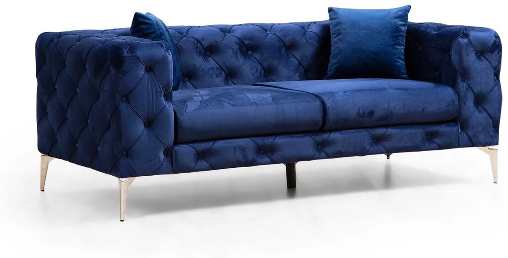 Designová sedačka Rococo 197 cm tmavě modrá
