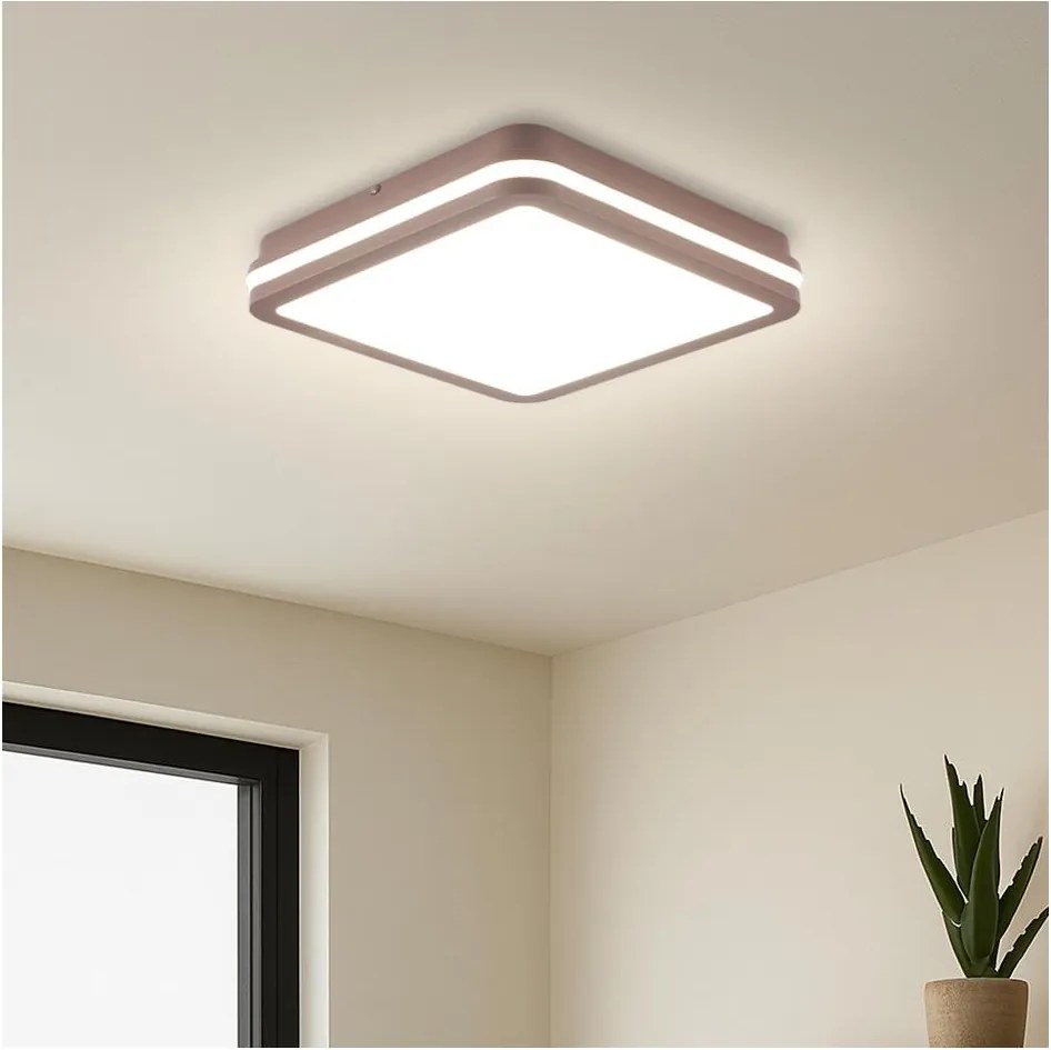 Brilagi -LED Venkovní stropní svítidlo BENE LED/24W/230V 26x26 cm hnědá IP54