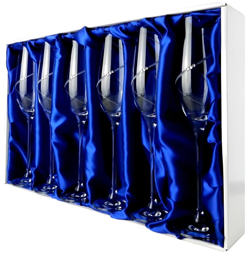 A-KRISTAL Silhouette - skleničky na sekt se Swarovski® Elements | sada 6 sklenic