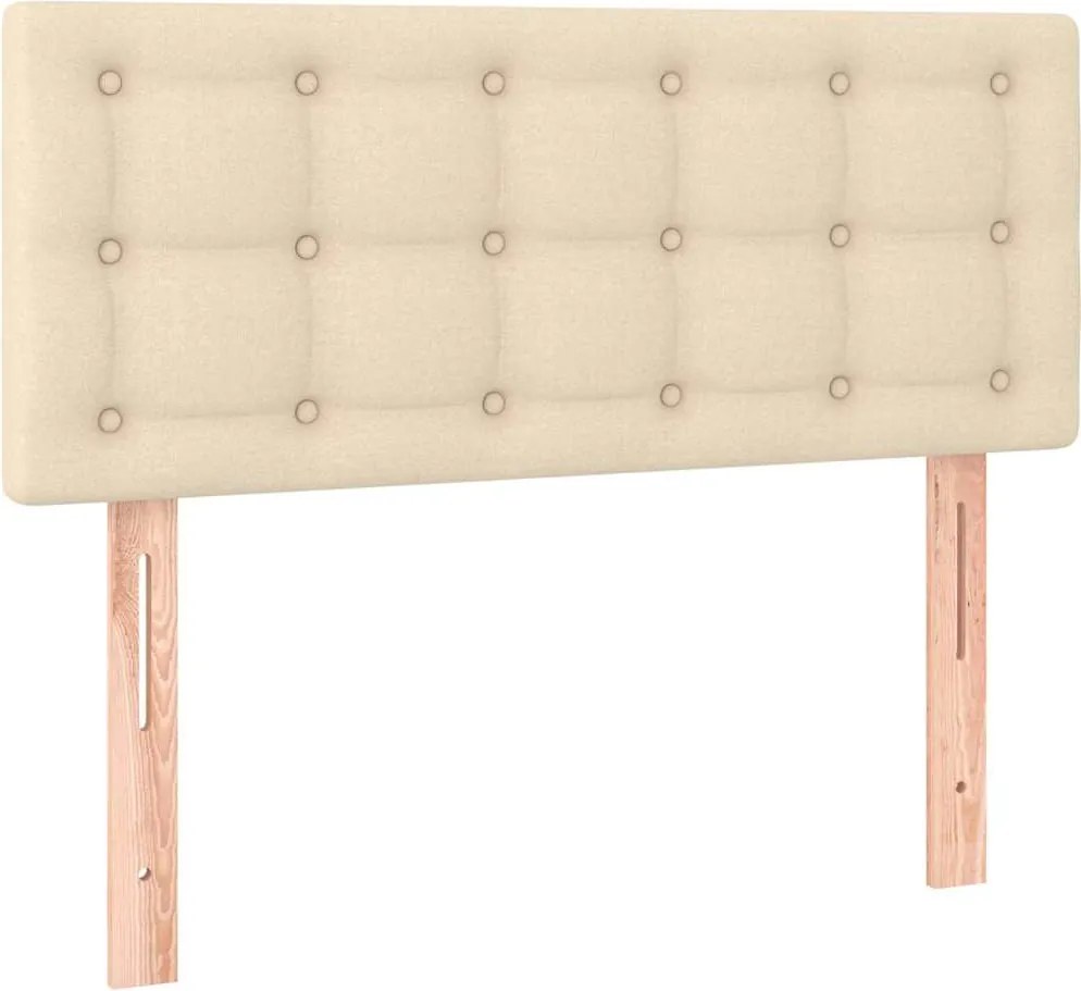 Box spring postel s matrací krémová 90x200 cm textil 3130006