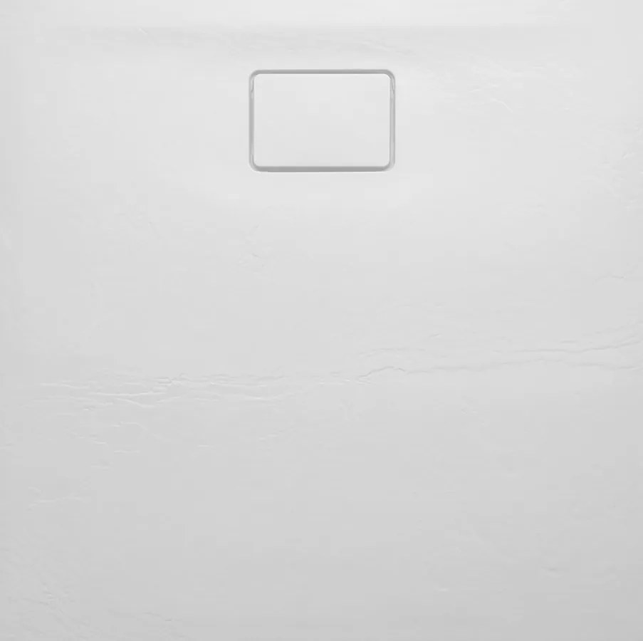 SAPHO - ACORA vanička z litého mramoru, čtverec 90x90x3,5cm, bílá, dekor kámen AC002