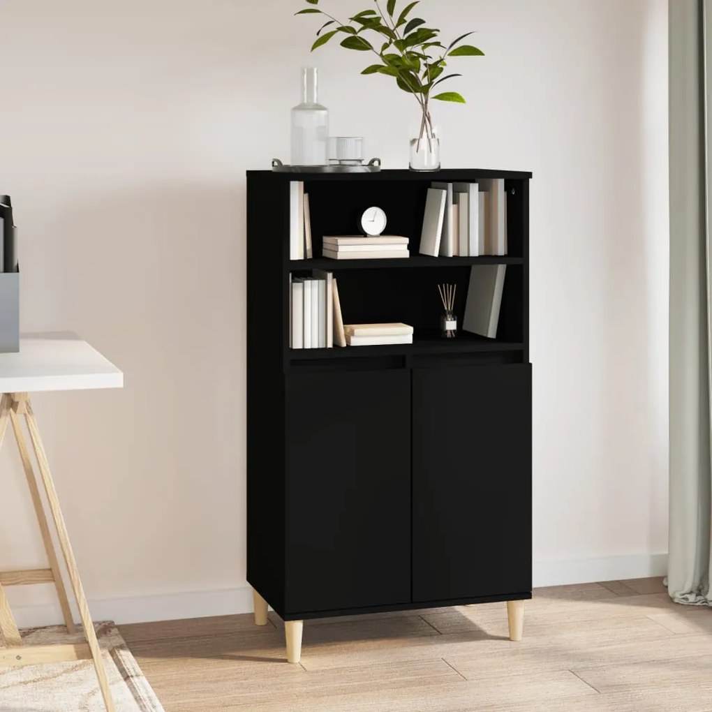 Skříň highboard černá 60 x 36 x 110 cm kompozitní dřevo