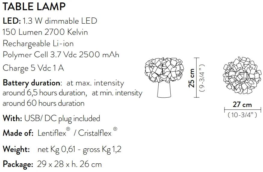 SLAMP: CLIZIA BATTERY přenosná stolní lampa SLAMP: Varianta svítidla:: MAMA NON MAMA