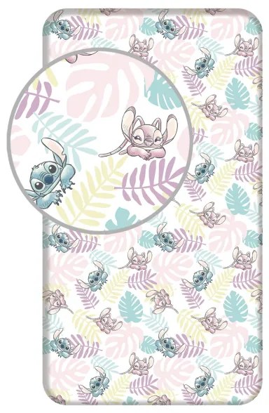 Jerry Fabrics Prostěradlo Lilo and Stitch Leaves 90x200x25 cm