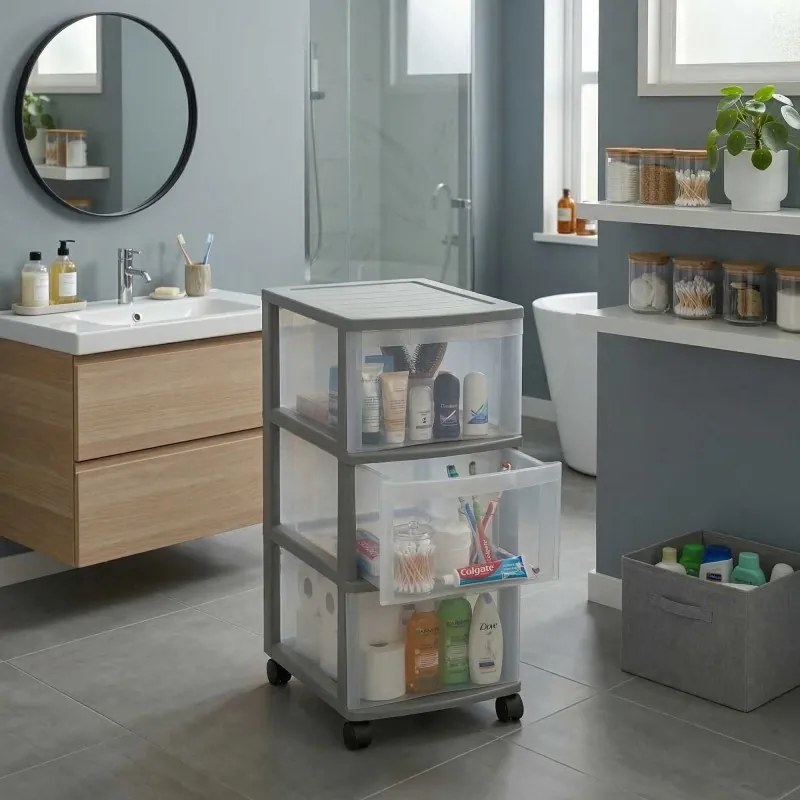 SUNDIS Úložný box se 3 zásuvkami, antracit, OFFICEMIX - MAXI