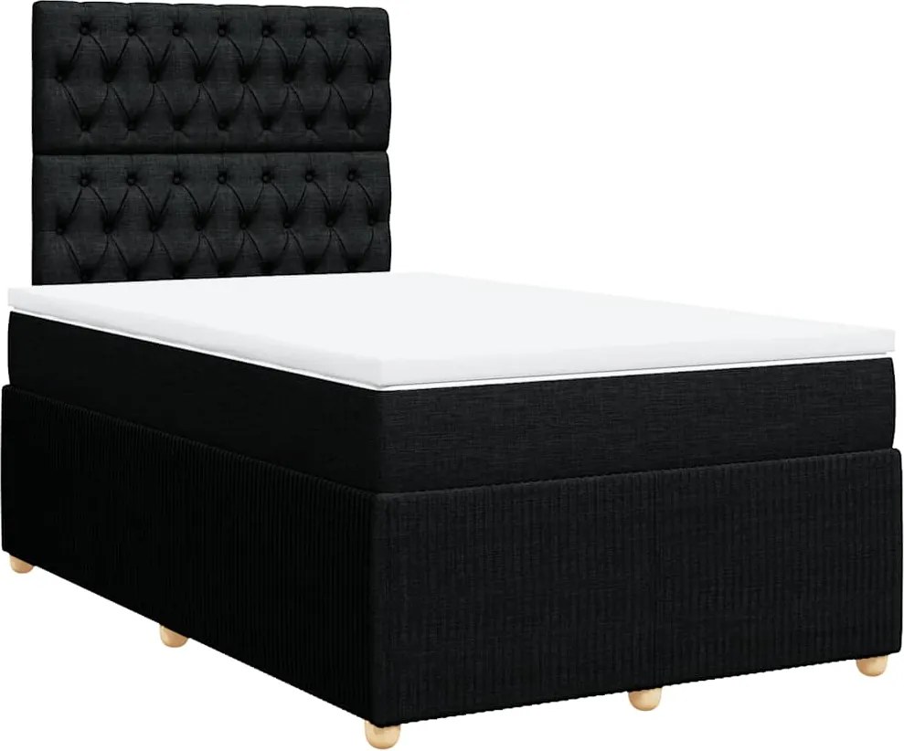 Box spring postel s matrací černá 120x190 cm textil 3294304