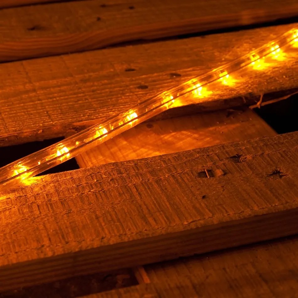 Easy Fix světelná LED hadice venkovní, 50 m, žlutá, 1500 diod, čirý kabel, IP44, cívka