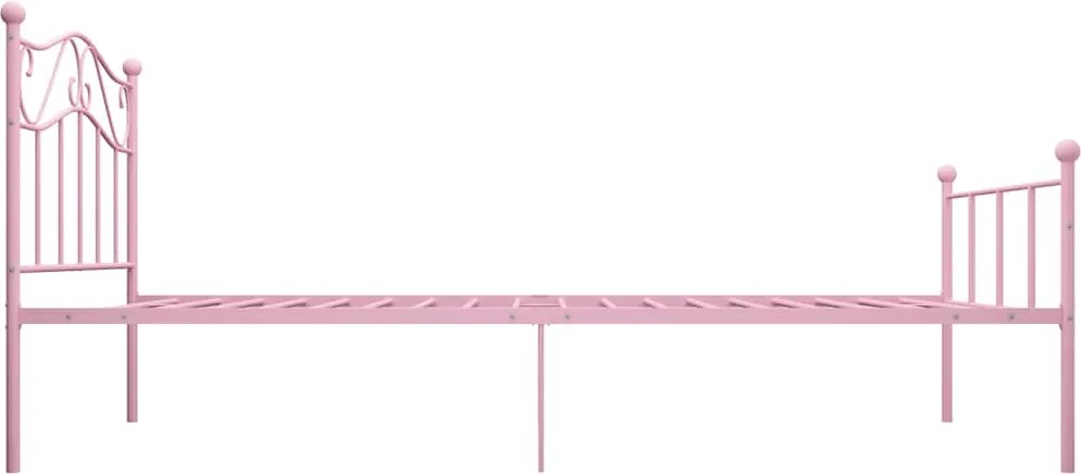 Rám postele růžový kov 90 x 200 cm 284537