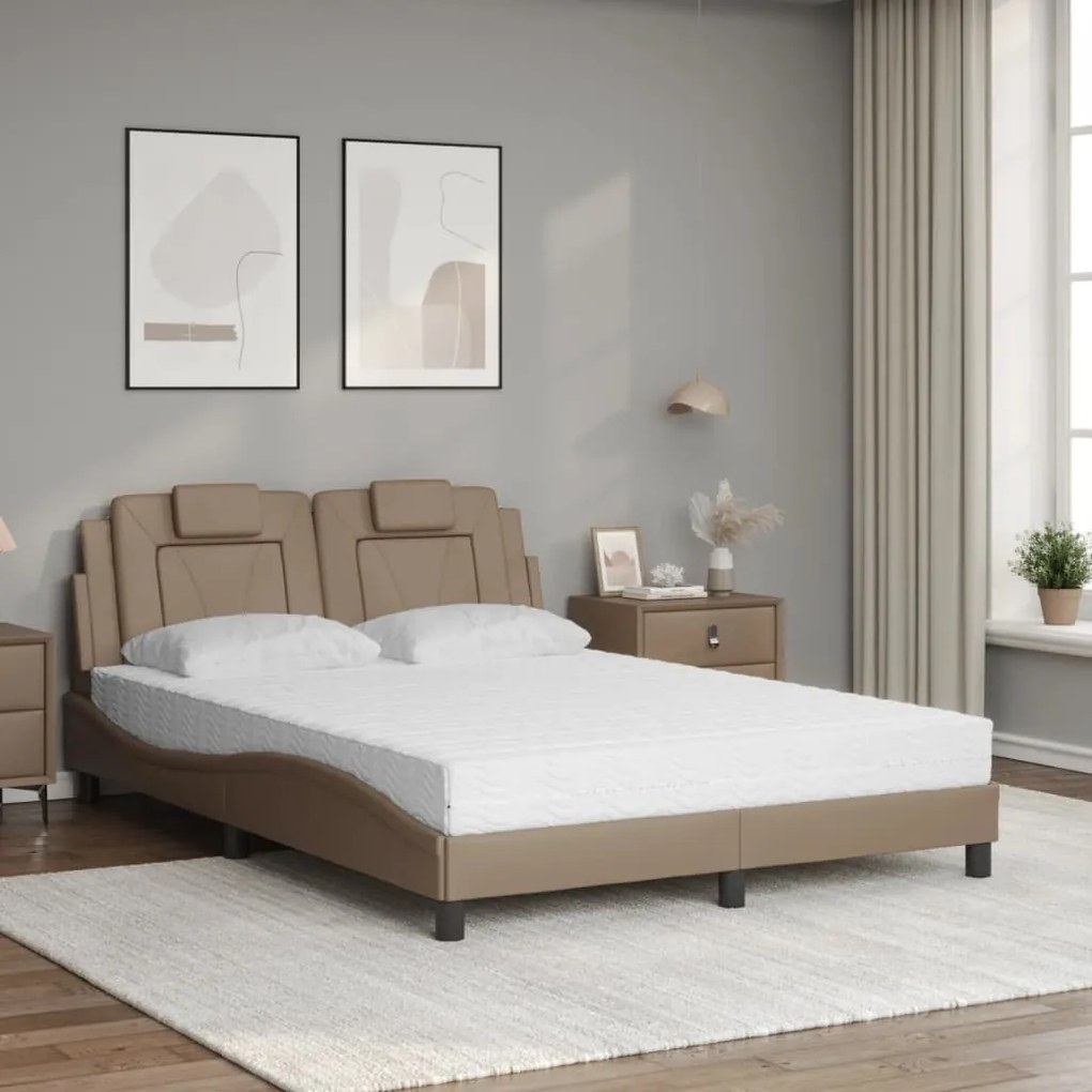 Postel Viana s matrací cappuccino 120 x 200 cm umělá kůže 3208786