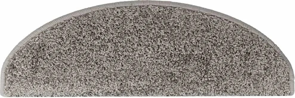 Schodové rohože 10 ks 65 x 21 x 4 cm šedé, půlkulaté, velké 149799
