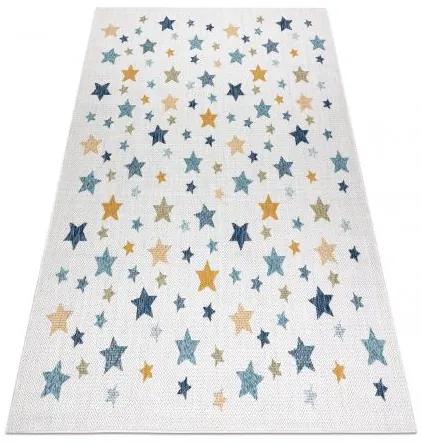 koberec SISAL COOPER Hvězdy 22260 ecru / tmavě modrá velikost 200x290 cm | krásné koberce cz