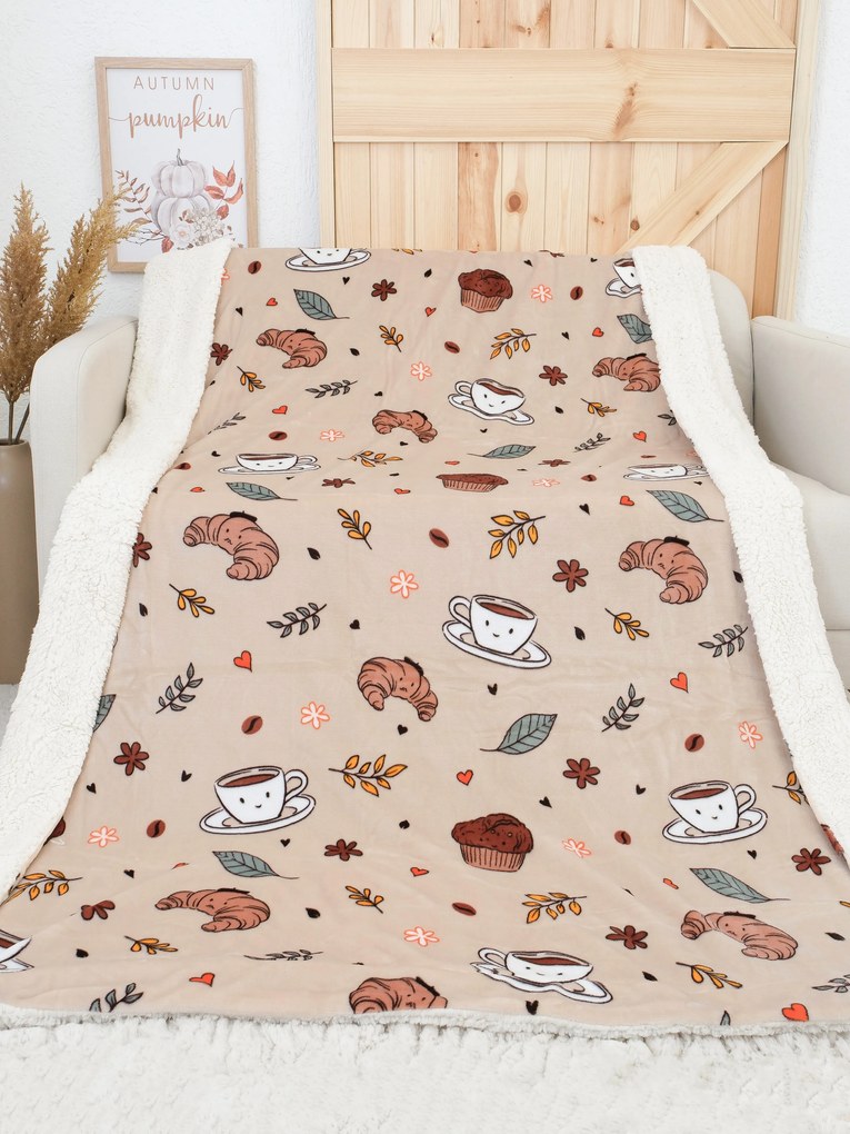 MK Lůžkoviny Beránková deka mikroplyš Exclusive 150 × 200 cm – Podzimní káva
