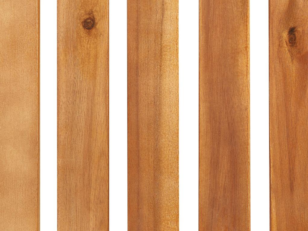 Dřevěné zahradní lehátko s polštářem krémově bílé FANANO Beliani