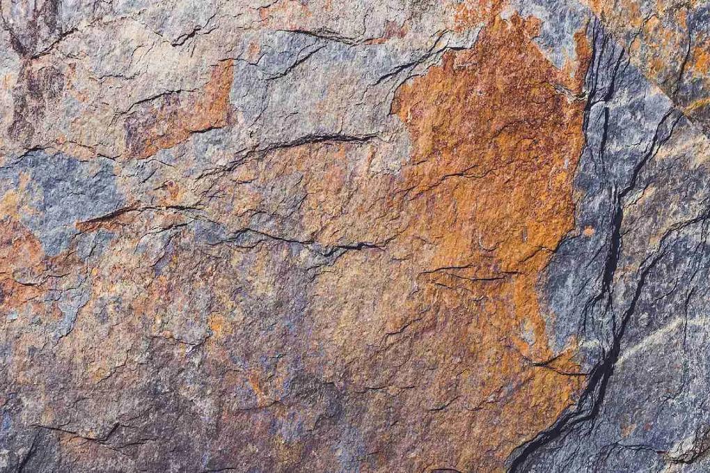 DIMEX | Samolepicí vliesová fototapeta na zeď Grunge kamenná textura MA-5-2630 | 375 x 250 cm | černá, oranžová, hnědá