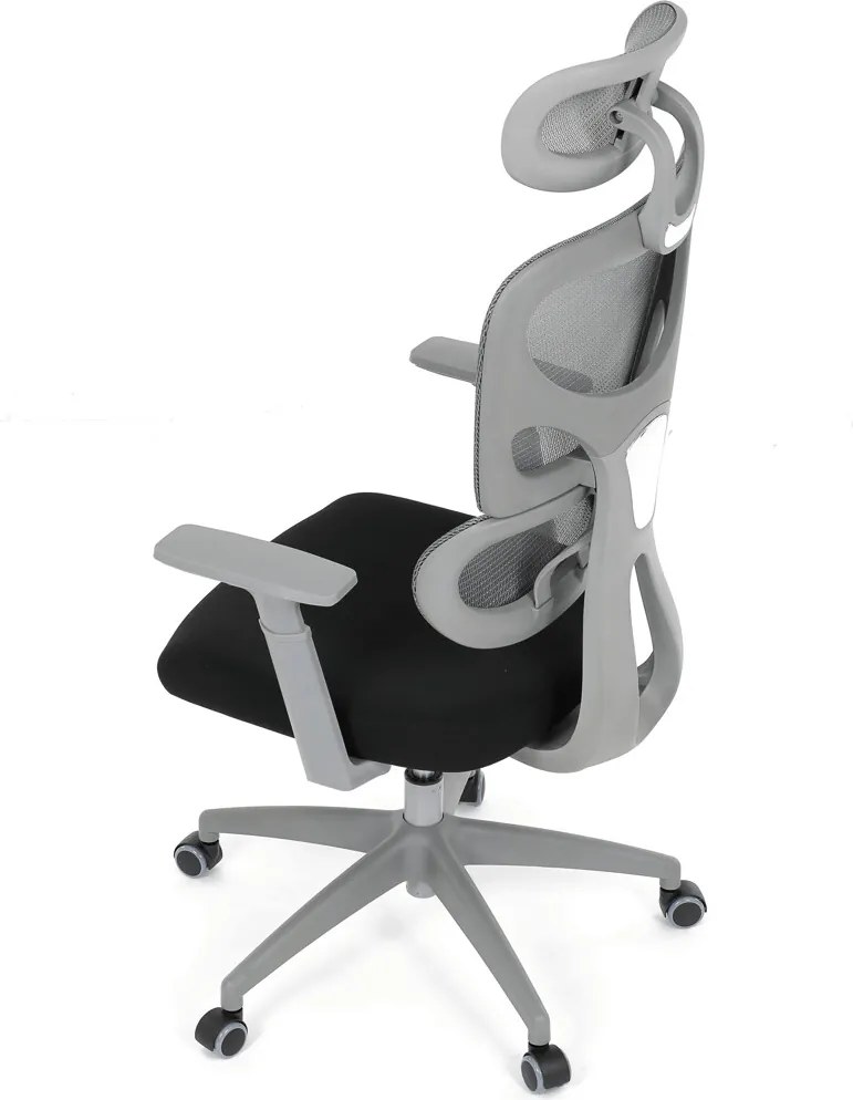 Ergonomická kancelářská židle RENEE - šedá síťovina / černá látka