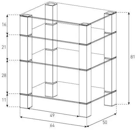 Hifi stolek SONOROUS RX 5040 (černé sklo + černé alu)