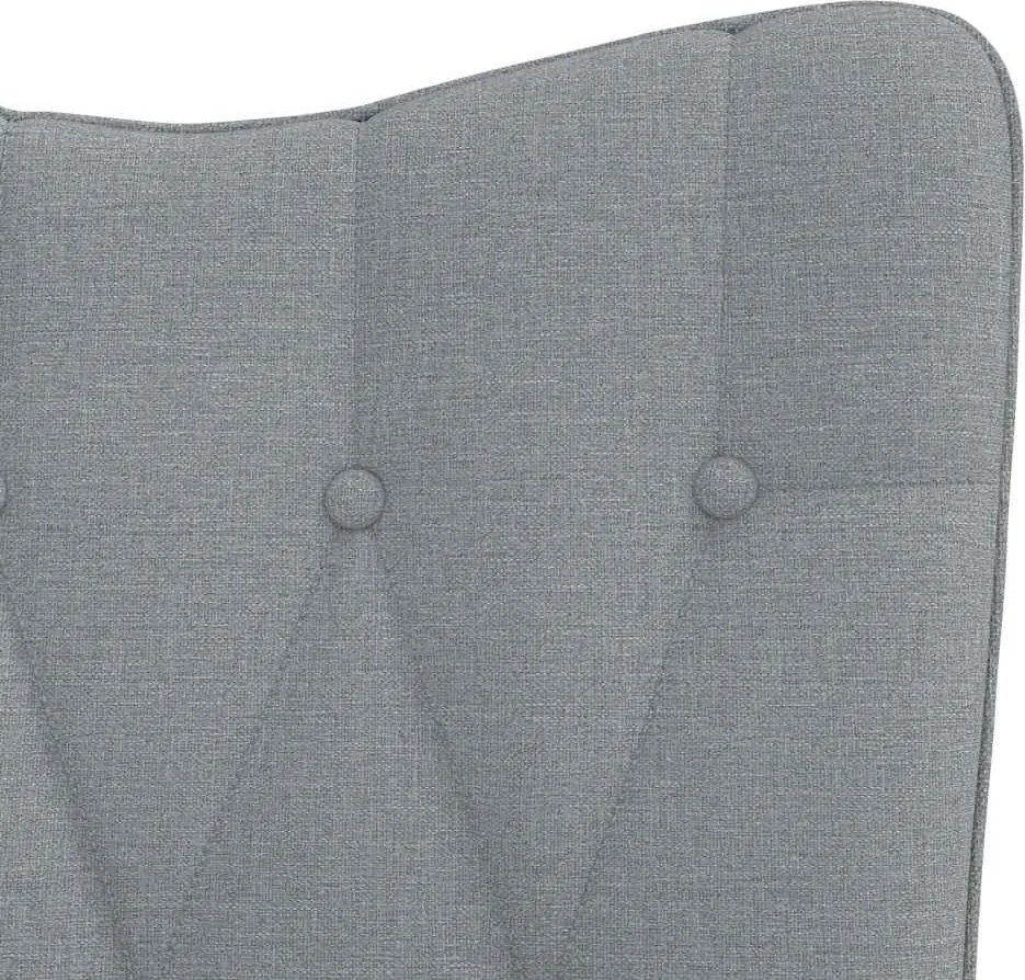 Houpací křeslo světle šedé textil 327611