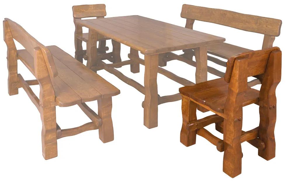 Drewmax MO101 židle - Zahradní židle z olšového dřeva, lakovaná 45x54x86cm - Ořech