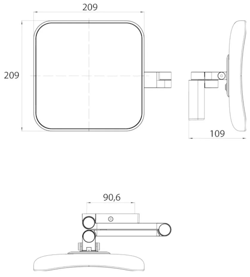 Emco Cosmetic Mirrors Evo - Kosmetické zrcadlo s emco light system, chrom 109508050