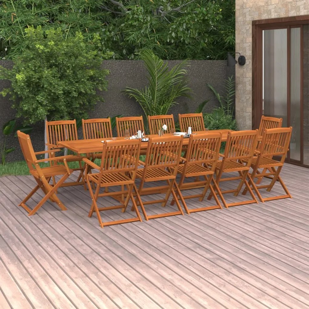 13dílný zahradní jídelní set 280x90x75cm masivní akáciové dřevo 3086991