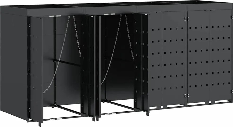 Úložný box na 4 popelnice Antracit 272 x 77,5 x 121,5 cm 3394745