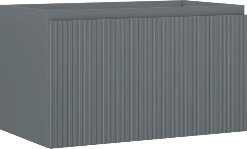 Mexen Rivel, koupelnová skříňka 80 cm, 1 zásuvka, drážkovaná, grafitová matná, 91A20-08047-1-BF66
