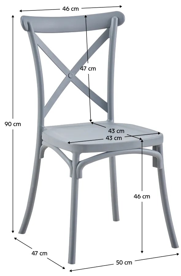 Kondela Stohovatelná židle, šedá, SAVITA