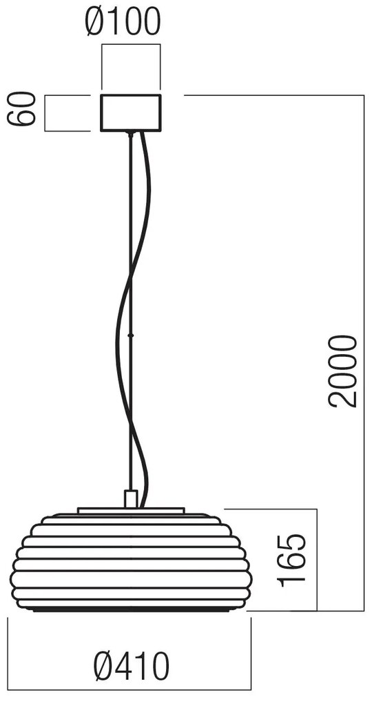 Světla a lustry REDO GROUP Redo ONDULA lustr do kuchyně - jantarové sklo LED 20W CCT 2700K/3000K