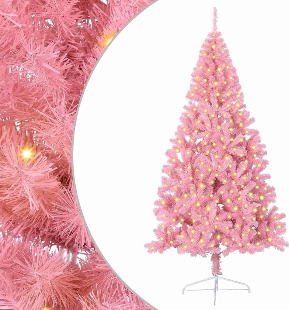 Umělý osvětlený vánoční stromeček Růžová 240 cm PVC 3397098