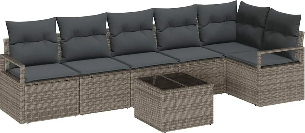 Set pohovek 7 ks Šedá polyratan 3346409