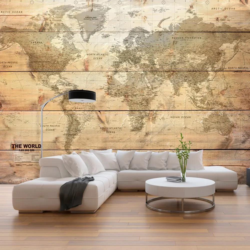 Samolepící tapeta detailní mapa světa - Map on Boards